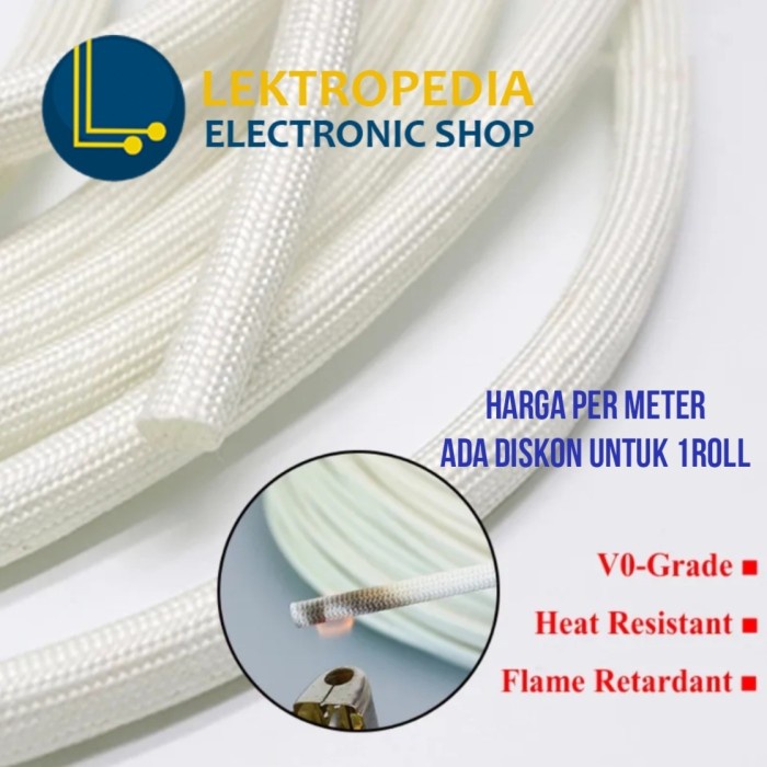 Jual kulit Kabel Putih 2mm 2 mm Tahan Anti Panas Selang Asbes ...