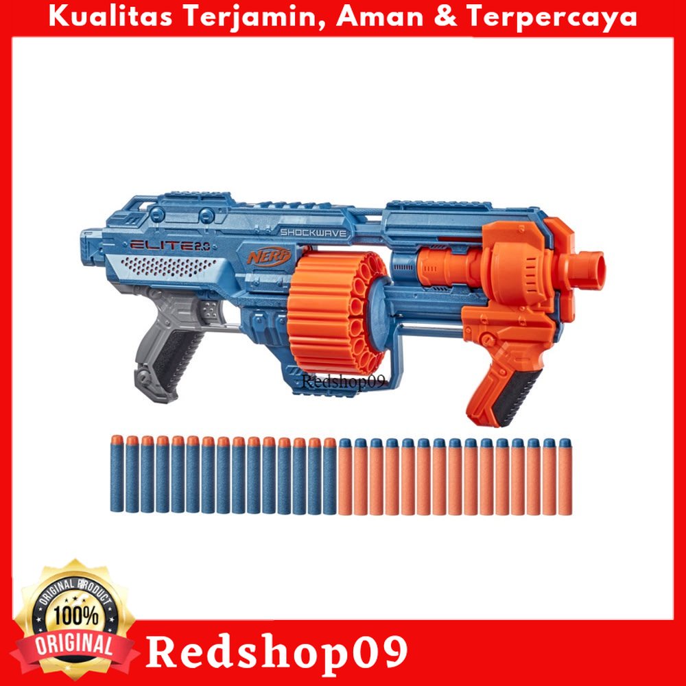 Jual Nerf Pistol Mainan Anak Elite 2.0 Shockwave - Biru | Shopee Indonesia