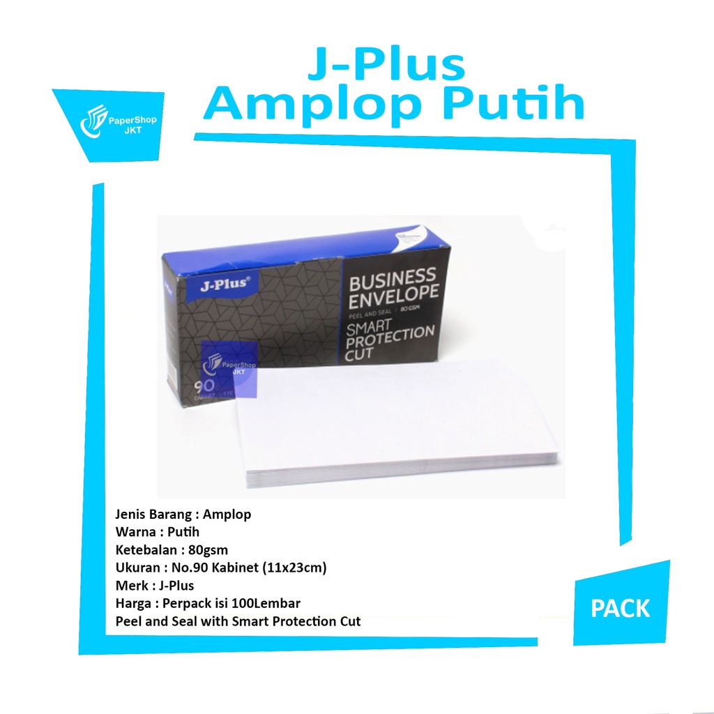 Jual JPLUS - Biru Amplop Putih Polos NO.90 Cabinet 80Gsm - Kabinet ...