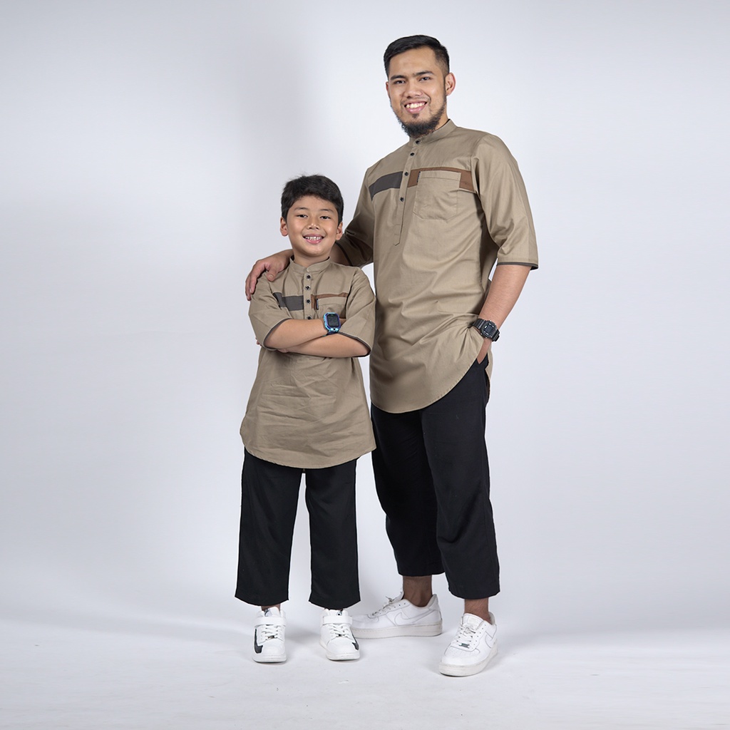 Jual KHOIRUMMAH Koko Kurta Ammar Couple | Baju Muslim Ayah Dan Anak | Koko Kurta Lengan 3/4 All ...