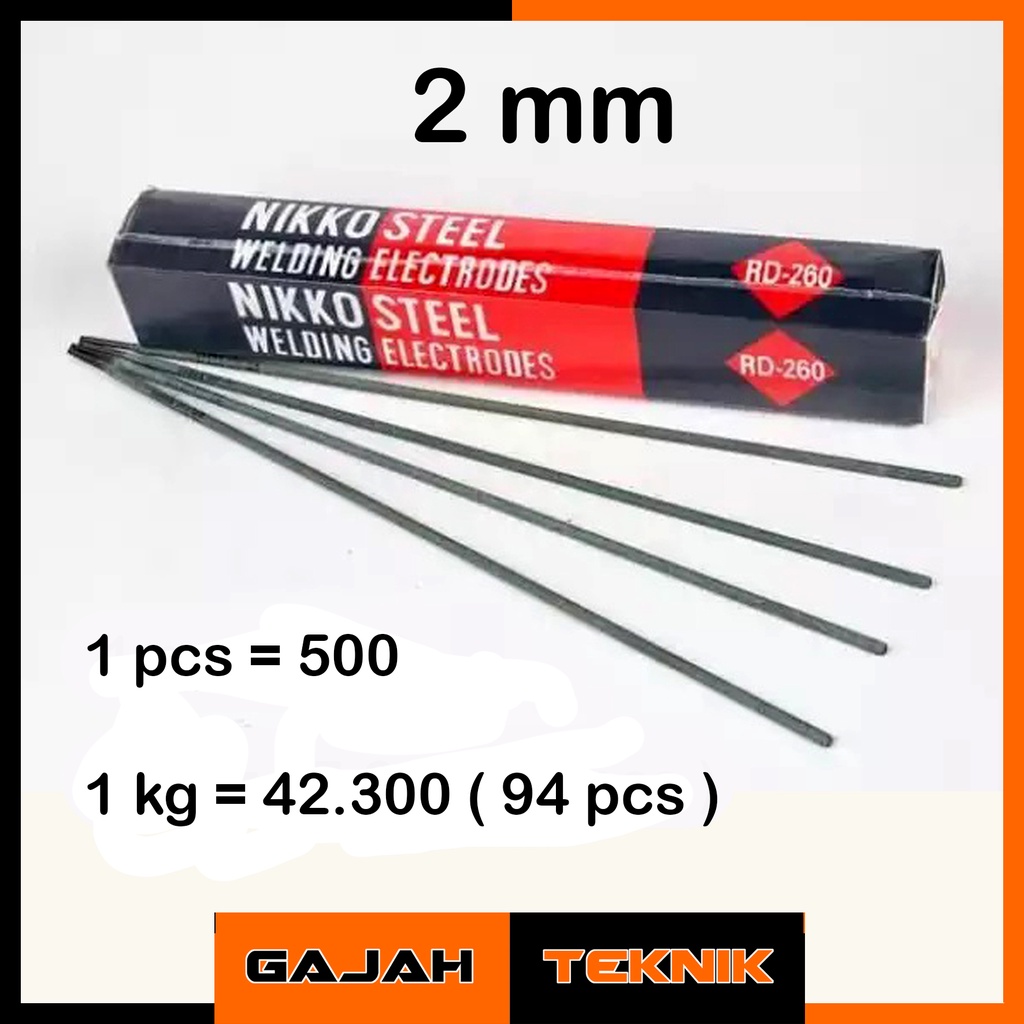 Jual Kawat Las 2 mm Nikko RD 260 Harga per Batang | Shopee Indonesia