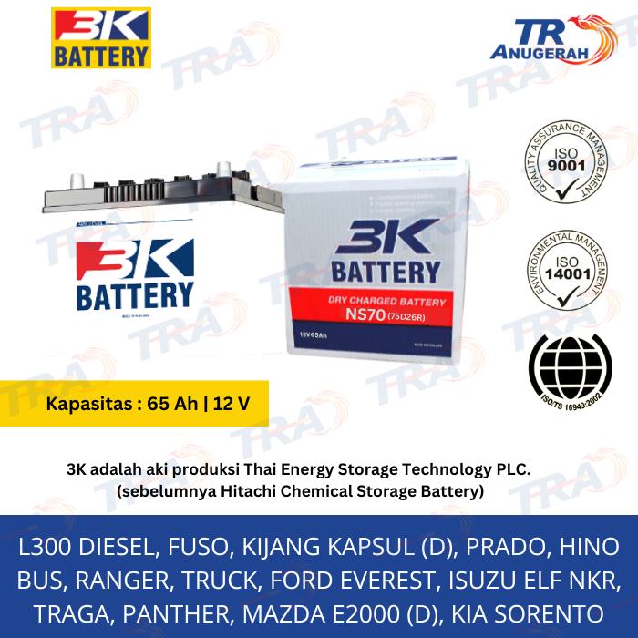 Jual Aki Basah 3K BATTERY Hitachi NS70 L300 Kijang Kapsul Prado Captiva ...