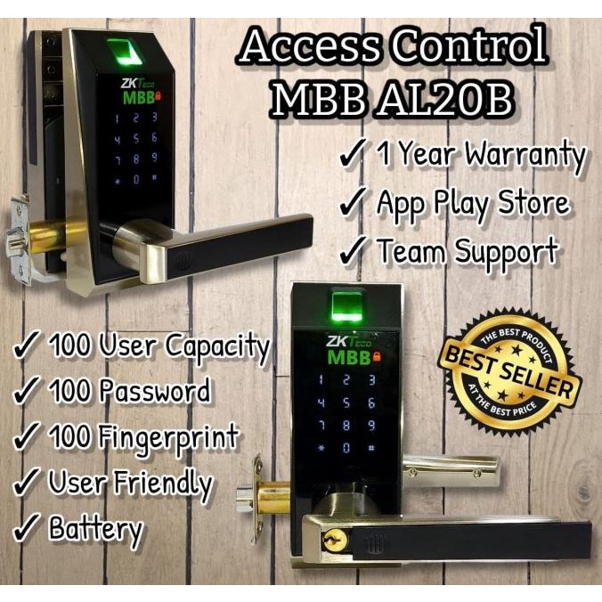 Jual TERBARU- Handle Pintu Scan Jari Akses Kontrol ZKTeco AL20B Door ...