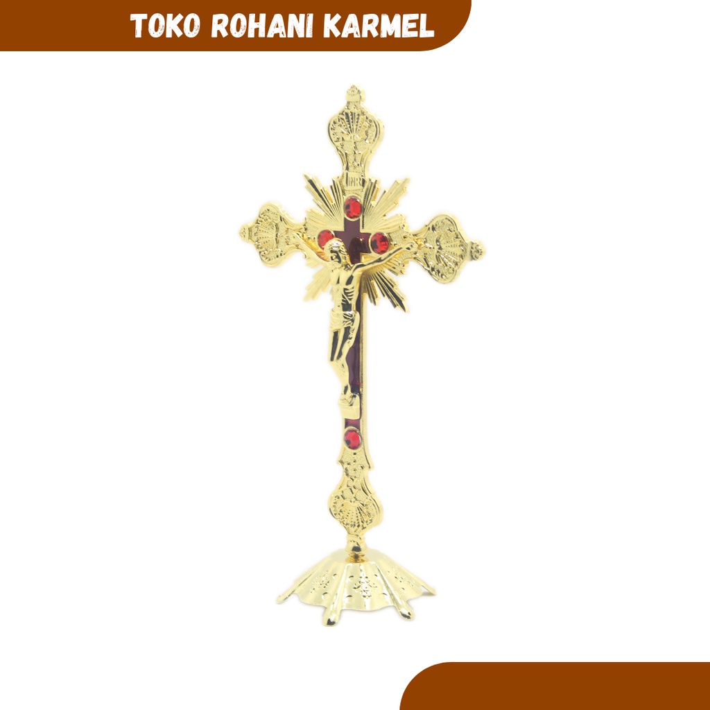 Jual SALIB ALTAR 24 CM / SALIB DUDUK KATOLIK / SALIB MEJA / SALIB ALTAR ...