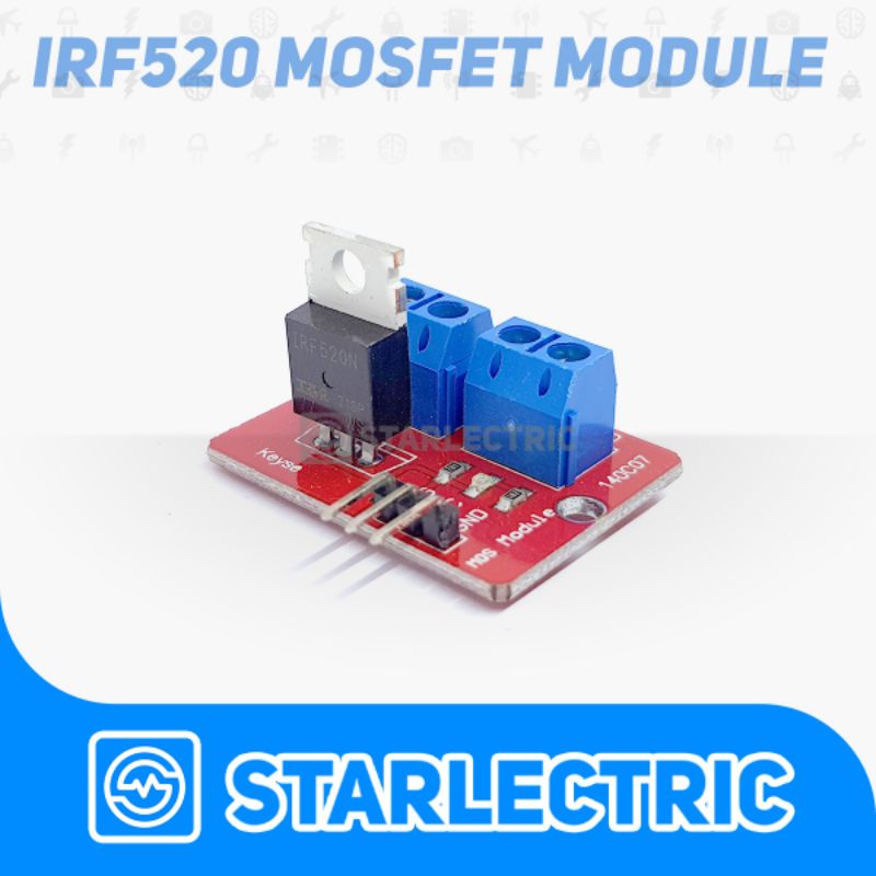 Jual Mosfet IRF520 IRF 520 MOSFET Driver 100V 10A Module | Shopee Indonesia