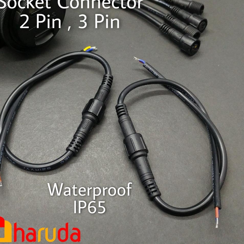 Jual Update Keren Socket Mini / Connector Waterproof IP65 2 Pin 3 Pin ...