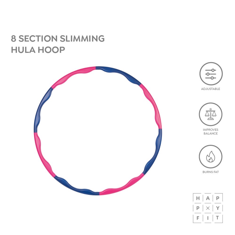 Jual HAPPYFIT - 8 Section Slimming Hoola Hoop / Hula Hup Bongkar Pasang ...