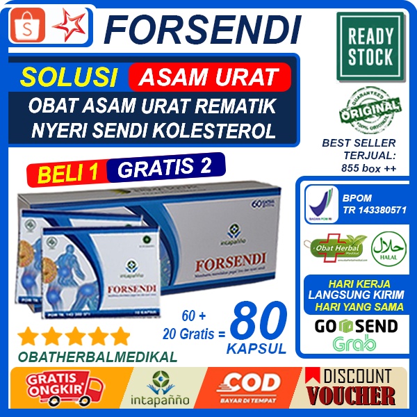Jual FORSENDI Obat Herbal Asam Urat dan Nyeri Sendi Lutut Kolesterol 60 ...