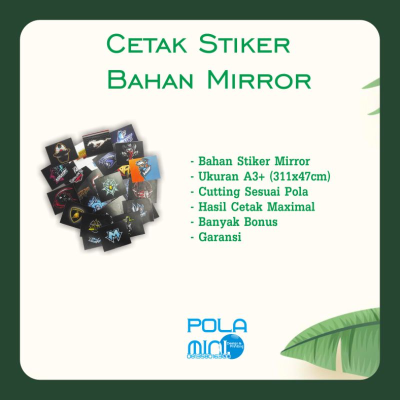 Jual STIKER CUSTOM MURAH BAHAN MIRROR FREE CUTTING UKURAN A3+(31X47cm ...