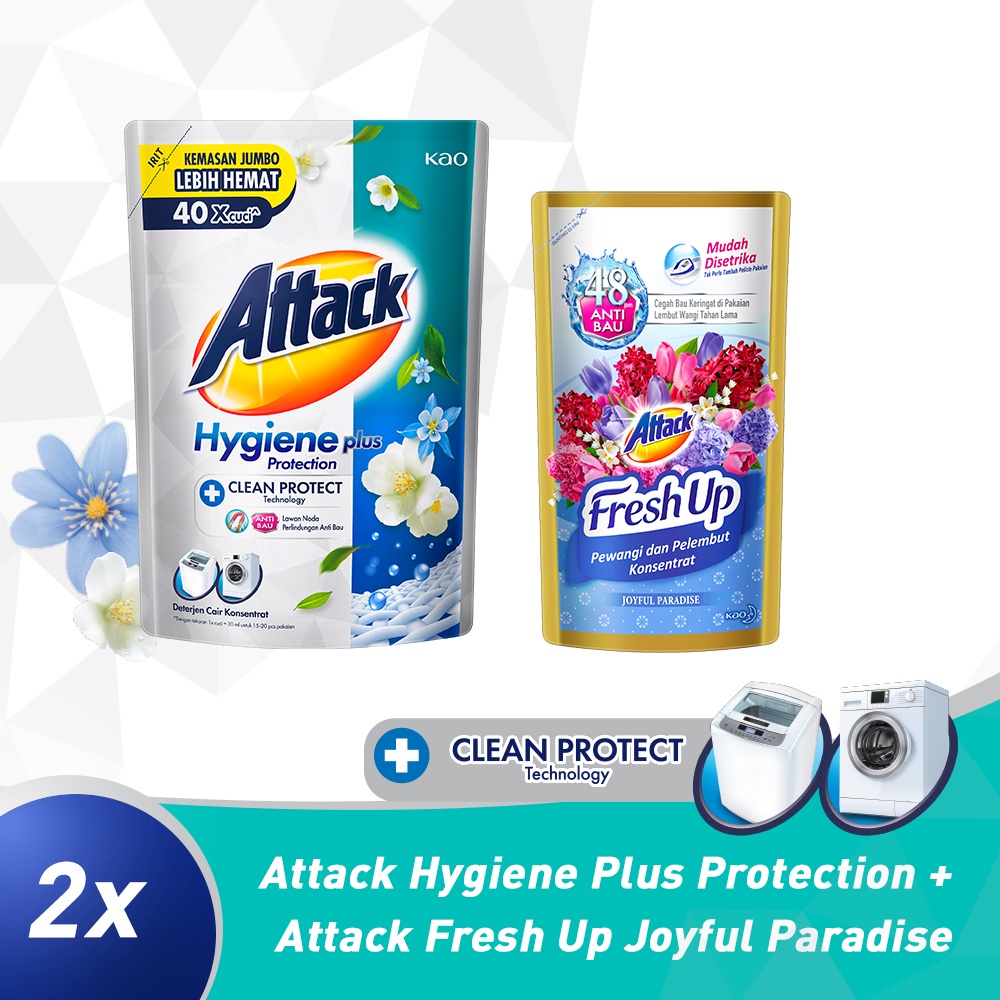 Jual Attack Hygiene Plus Protection Liquid + Attack Fresh Up Joyful ...
