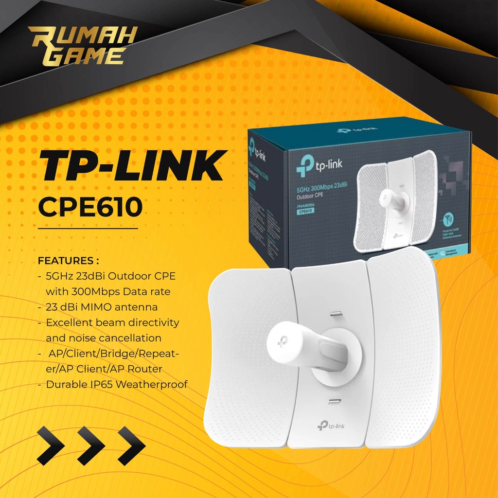 Jual TP LINK CPE610 5GHz 300Mbps Wifi Extender Outdoor CPE Original ...