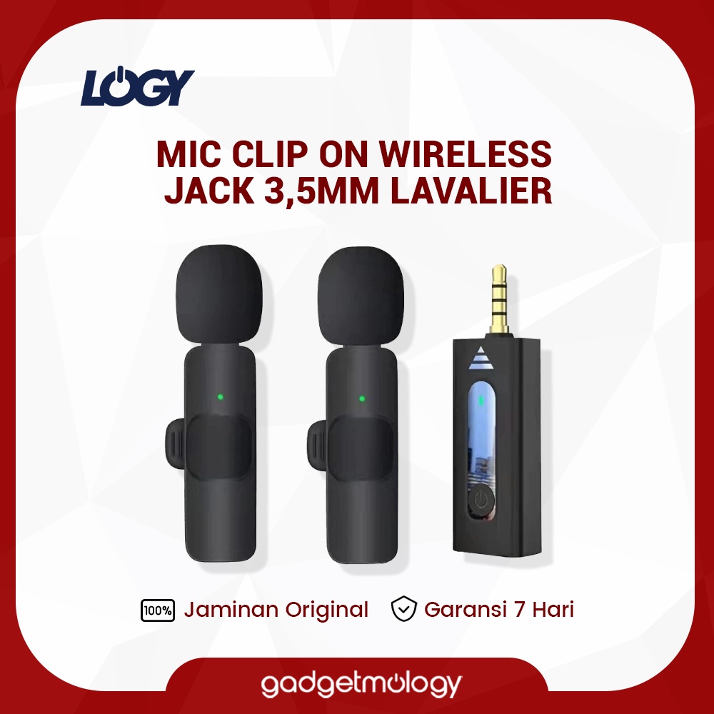 Jual LOGY Mic Clip On Wireless Jack 3,5mm Lavalier Dual Dua Microphone ...