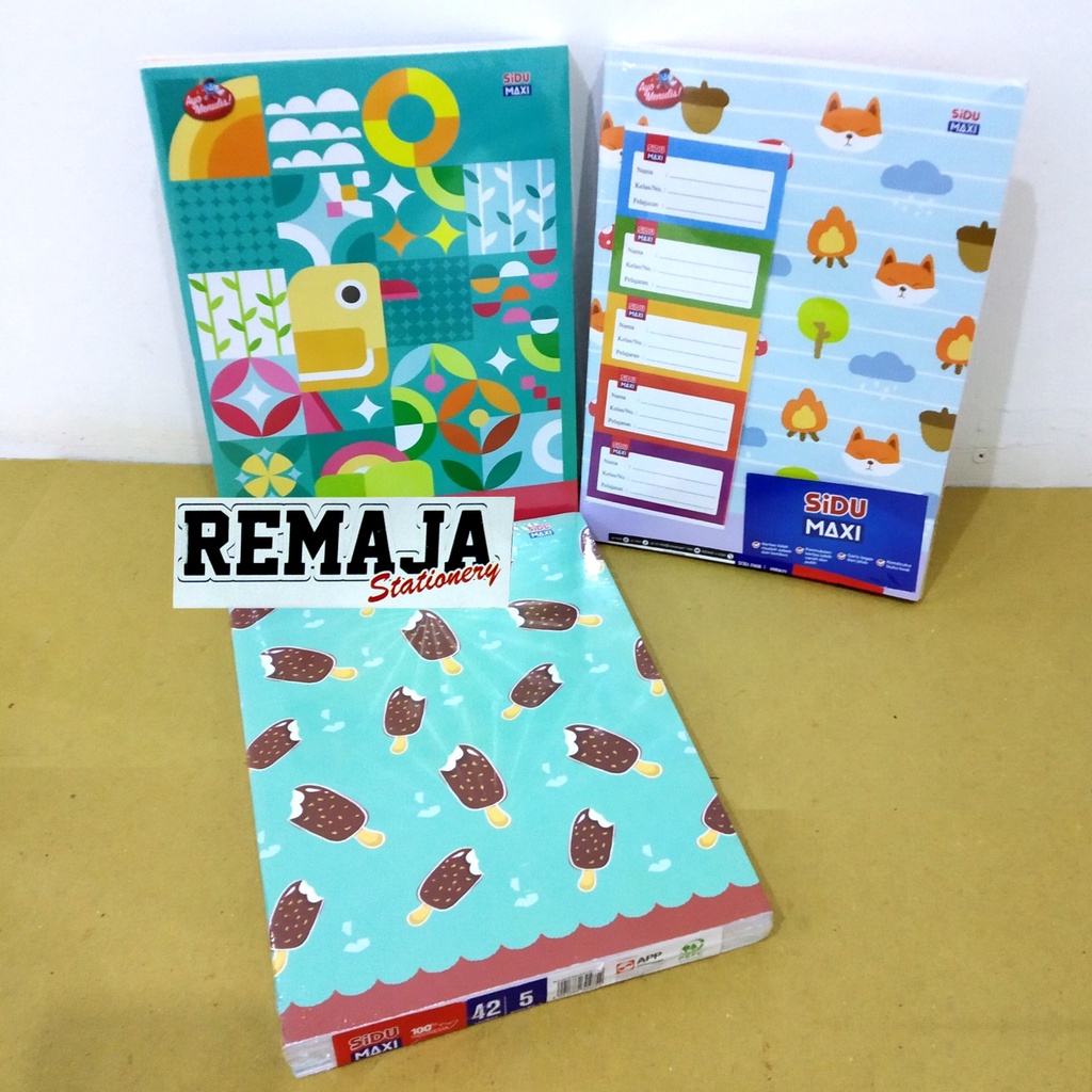 Jual Buku Tulis Sidu Maxi 42 isi 5 buku / Boxy + Sticker | Shopee Indonesia