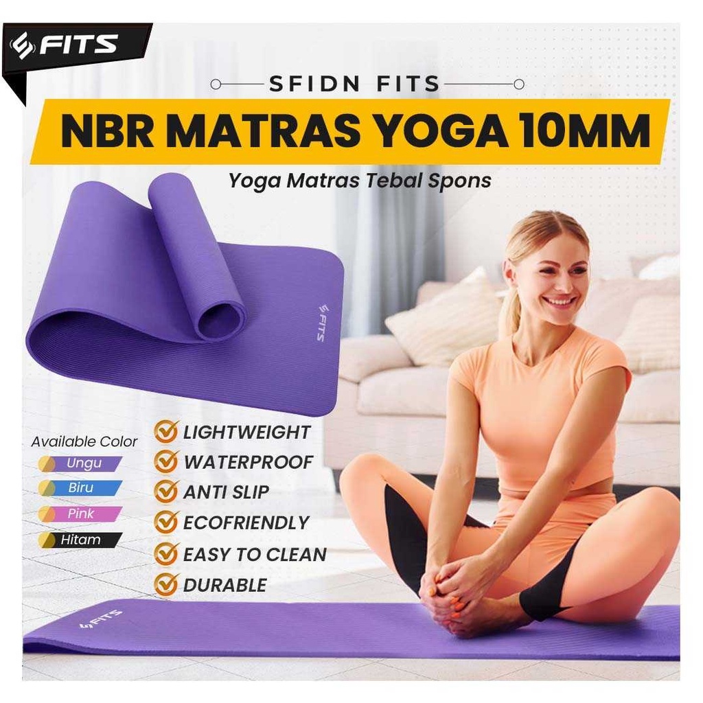 Jual SFIDN FITS Matras Yoga Mat NBR 10mm Karpet Tebal Spons Yogamat ...