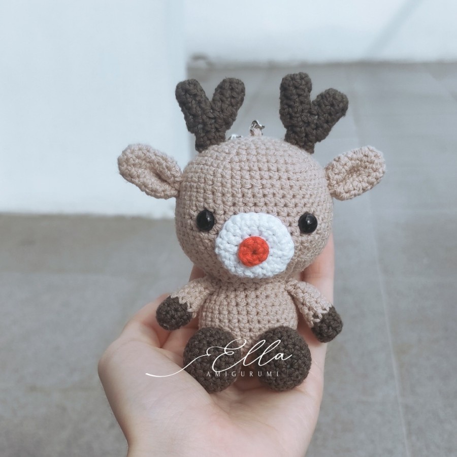 Jual Custom Rajut Boneka Amigurumi Handmade Deer Rusa Christmas Santa
