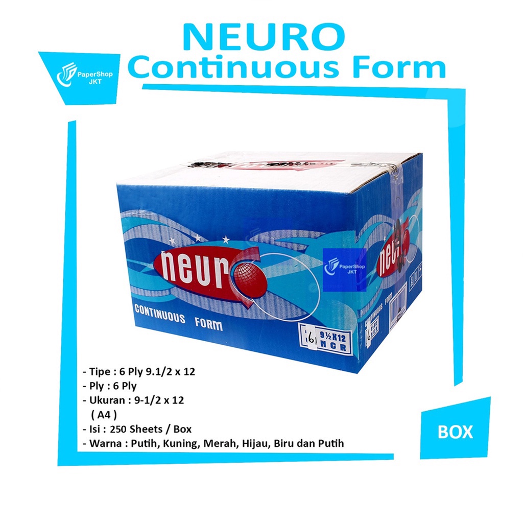 Jual NEURO - Continous Form 6 Ply 9 1/2 x 12 ( A4 NEURO ) NCR - Box ...
