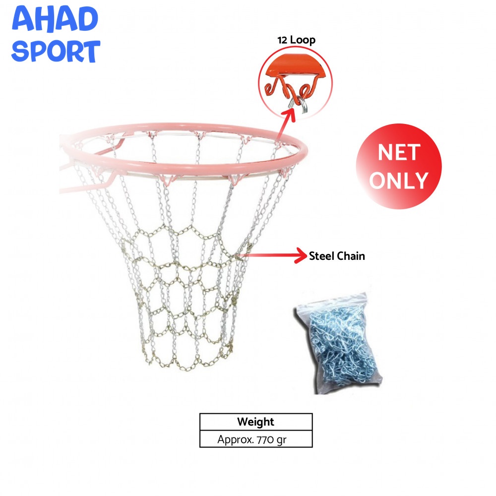 Jual Jaring Ring Basket Rantai Basketball Net BOUNCE 12 Loops | Shopee ...