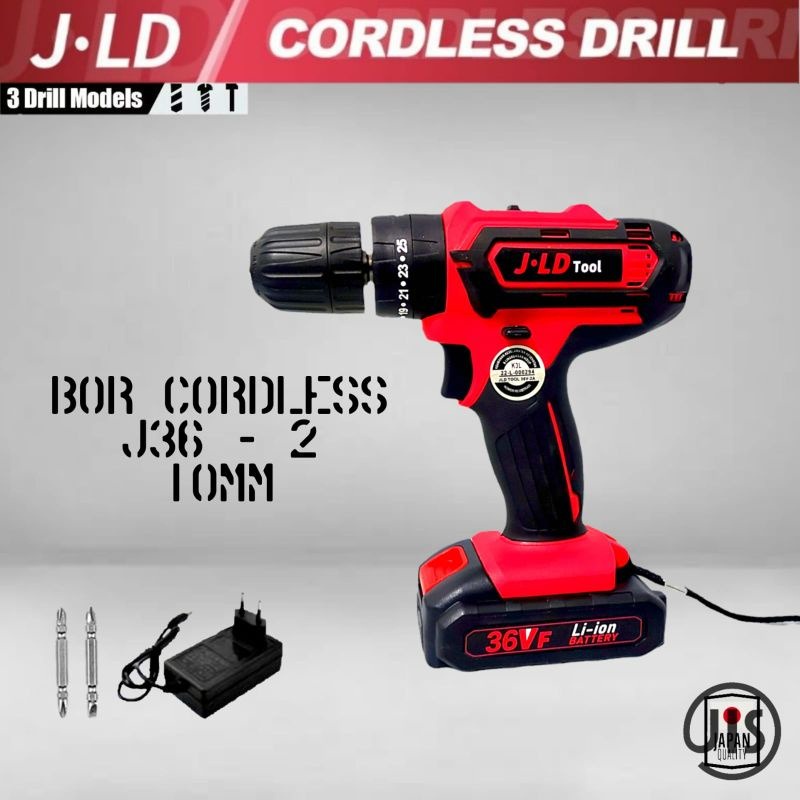 Jual Bor Baterai 10mm JLD J36V-2 1 Baterai Bor Cordless JLD 10mm ...