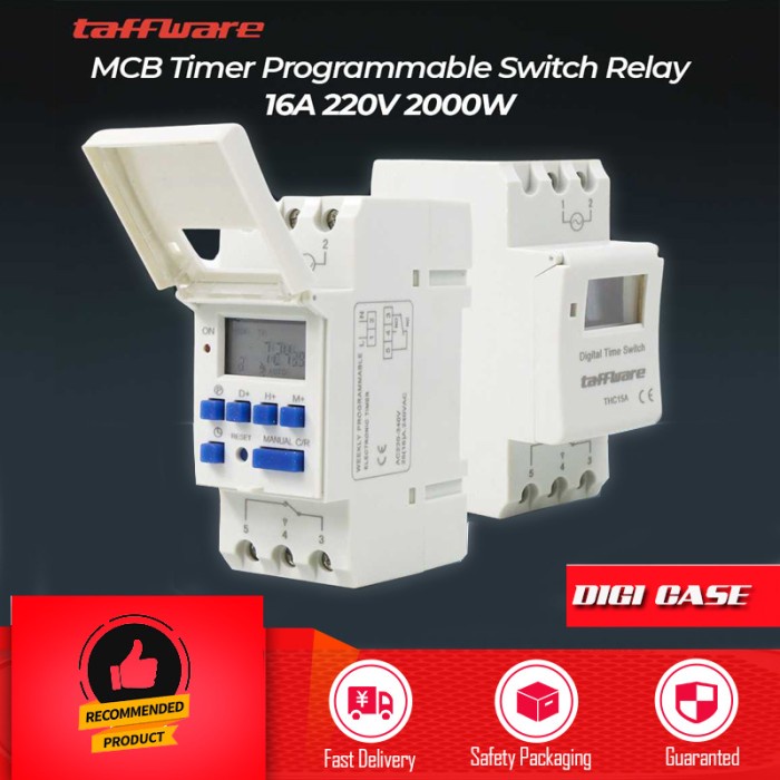 Jual Taffware Saklar Timer Otomatis Switch Relay 16a 220v 2000w