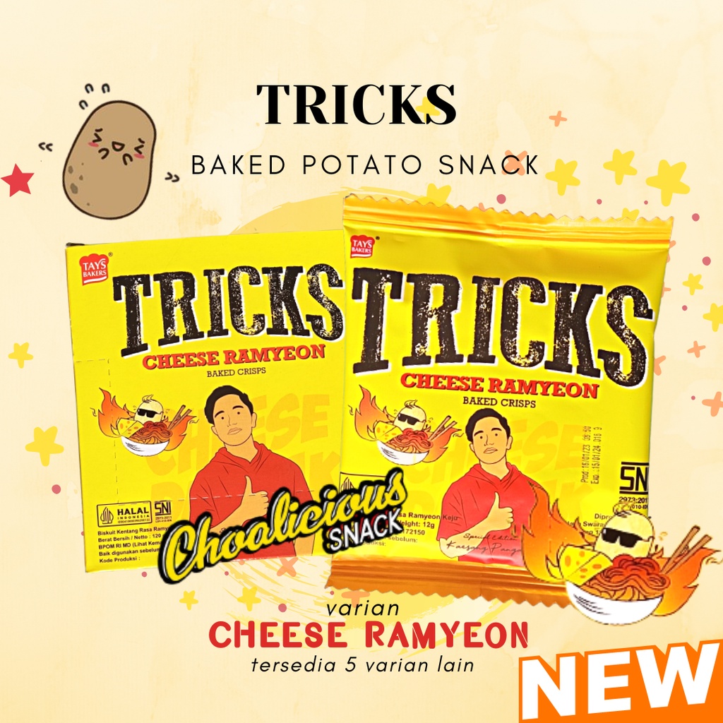 Jual TRICKS Baked Potato Snack Varian Cheese Ramyeon (1 box isi 10 ...