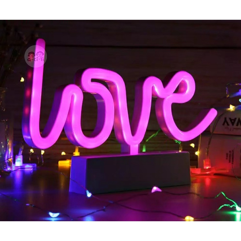 Jual Lampu Neon Tulisan LOVE Latin Lampu Hias Love Kaligrafi PINK ...