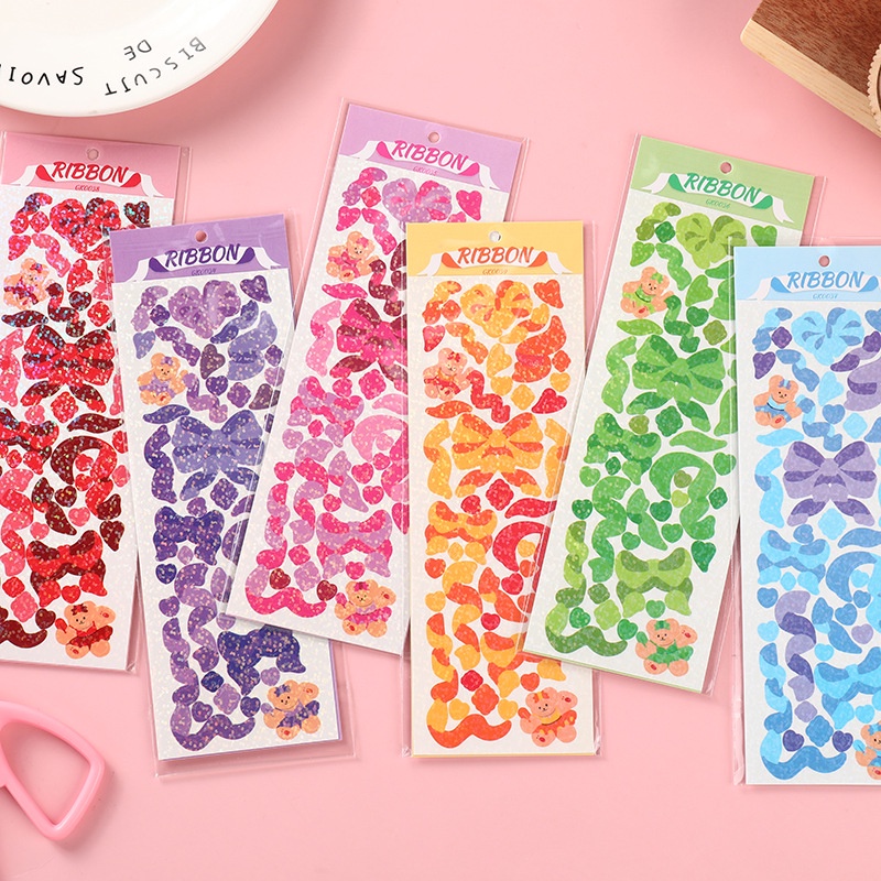 Jual STICKER GILTTER WARNA WARNI PITA BERUANG / STICKER GLITER DEKORASI ...