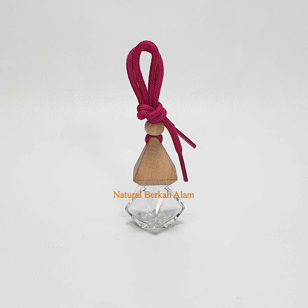 Jual Botol Parfum Gantung 8 Ml Diamond Tutup Kayu Segitiga / Botol Kaca ...