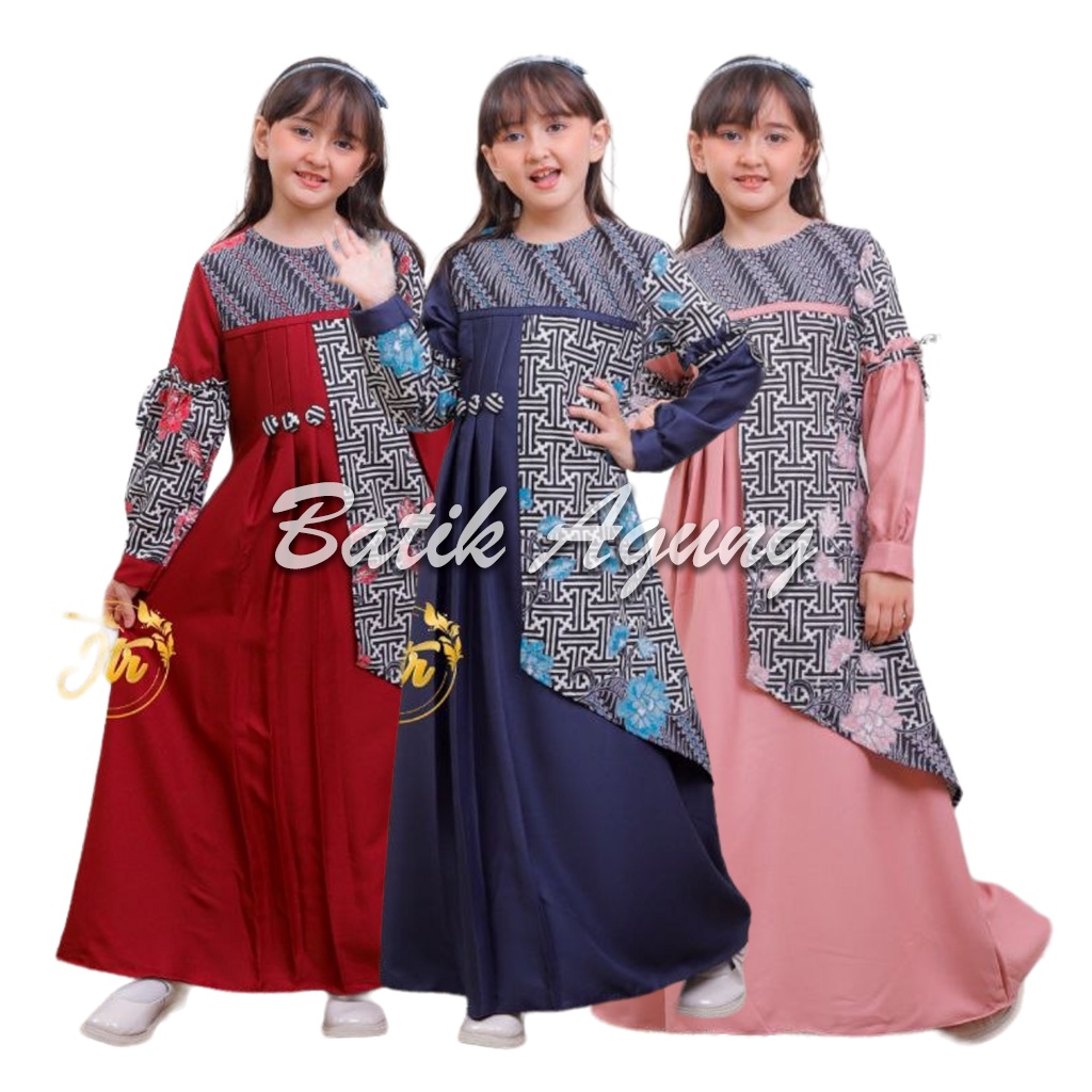 Jual Pakaian Batik Anak Perempuan Muslim Usia 2 Sampai 10 Tahun / Baju ...