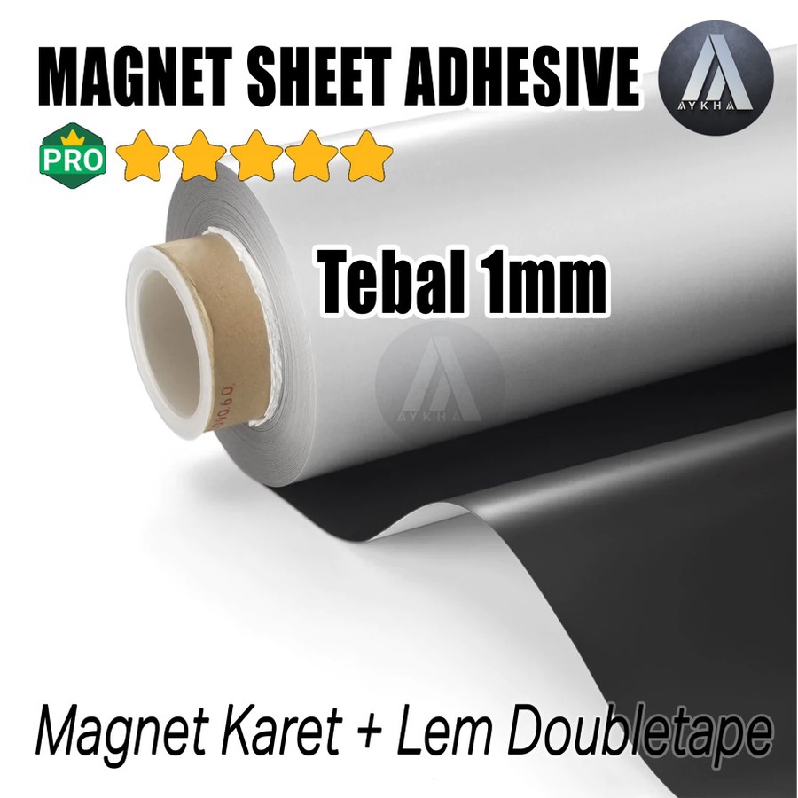 Jual MAGNET Sheet Strip Lembaran Karet + LEM Double Tape Tissue Tebal 1MM Roll Gulungan | Shopee ...