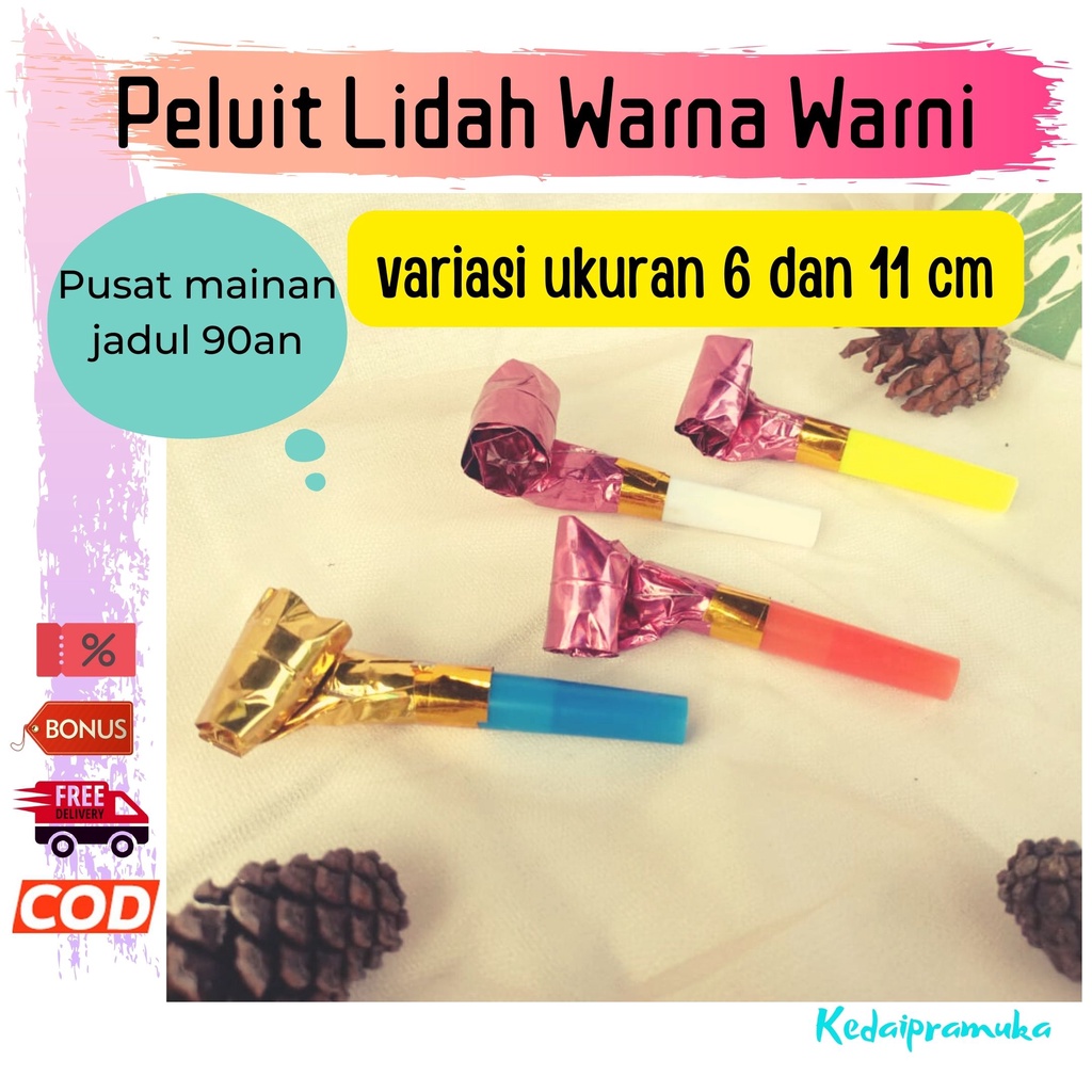 Jual Terompet Ulang Tahun / Mainan Tiup Anak / Peluit Lidah Warna Warni ...