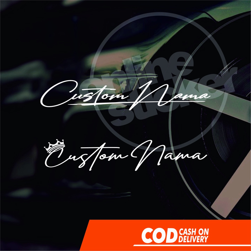 Jual Sticker Custom Nama Anda | 60cm cutting sticker menyala | Shopee ...