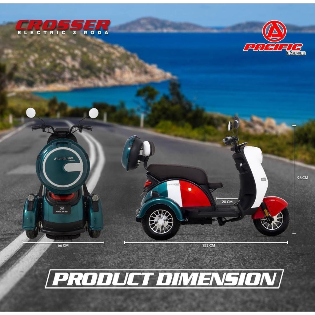 Jual Sepeda Motor Listrik Roda Tiga Crosser Croser Kroser Pacific ...