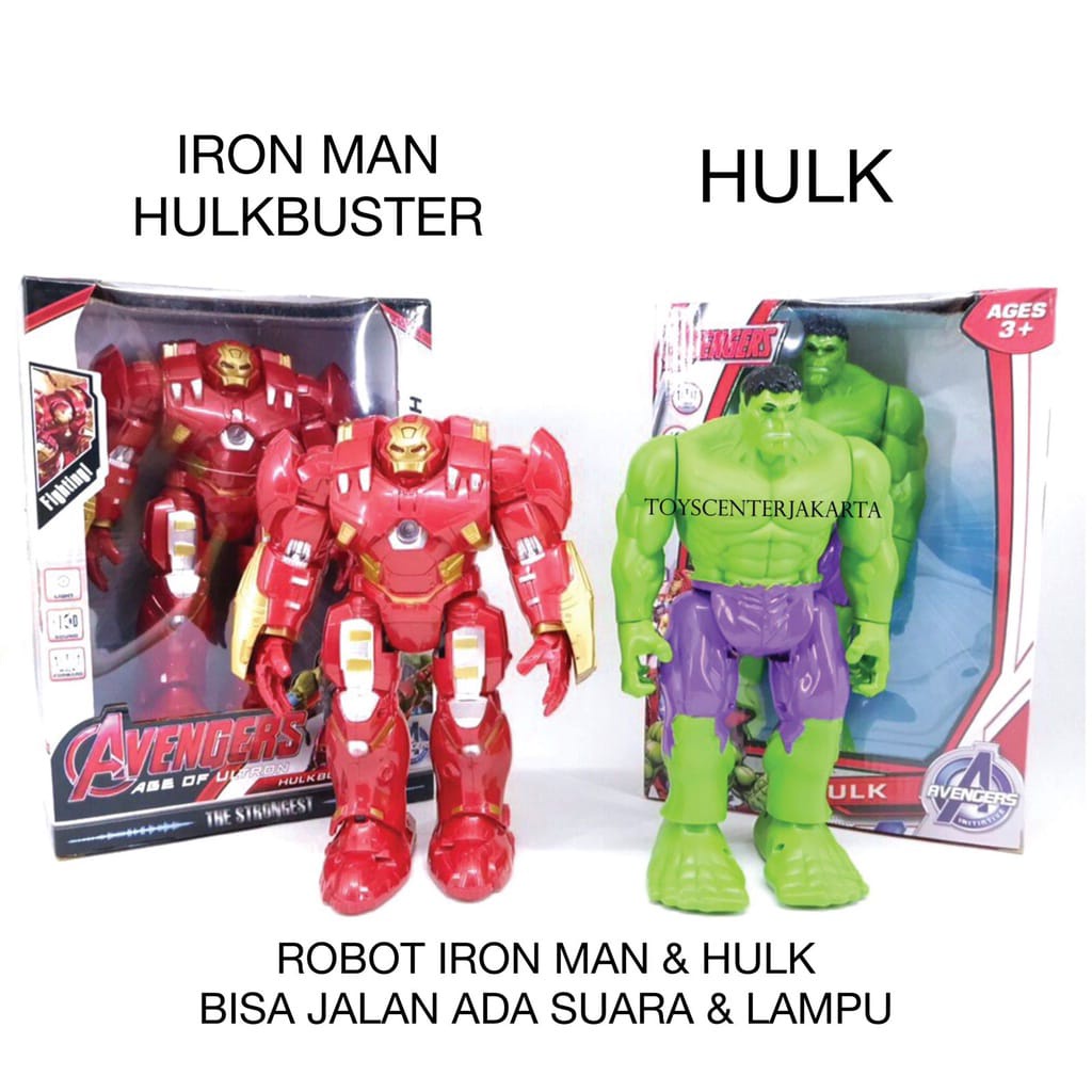 Jual MAINAN ROBOT HULK DAN IRONMAN UKURAN BESAR BISA JALAN SUARA DAN ...