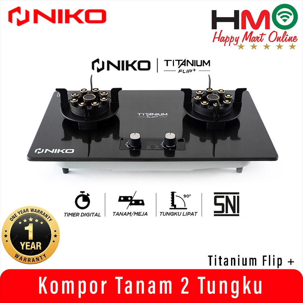 Jual Niko Kompor Tanam 2 Tungku Lipat + Timer Niko Titanium Flip Plus ...