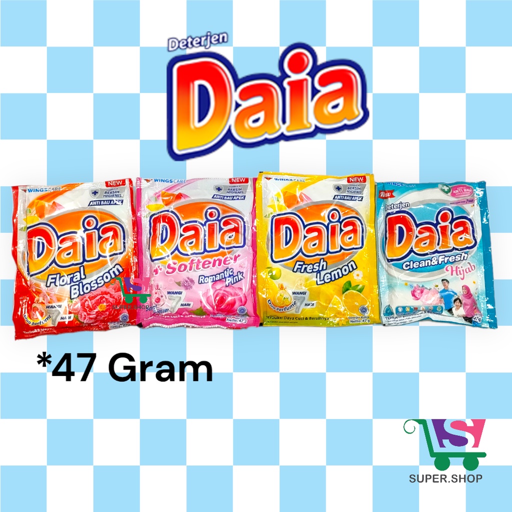 Jual DAIA Deterjen / Detergen Bubuk Powder Softener Pakaian 47 Gram ...