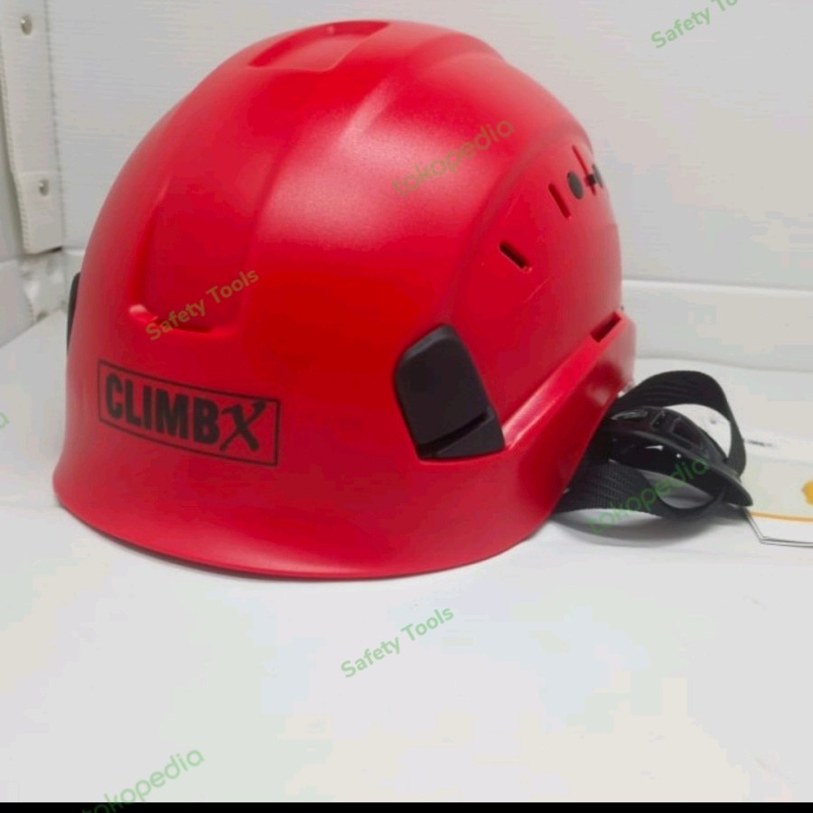 Jual Helm safety climbing Merah Climbx Work at Height | Shopee Indonesia