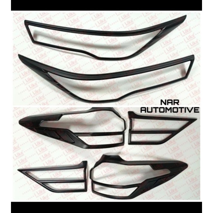 Jual paket garnish list cover lampu depan belakang hitam doff Innova zenix 2023-2026 | Shopee ...