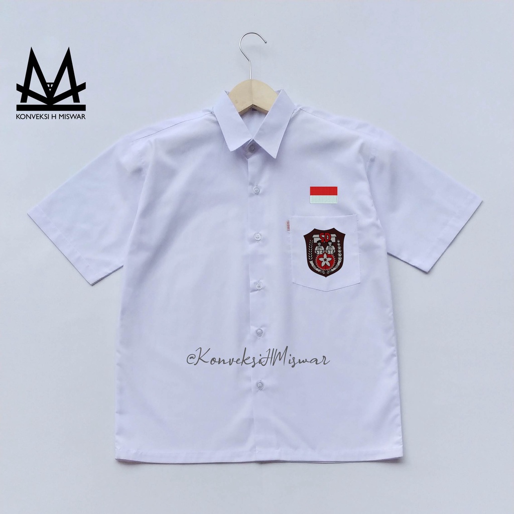 Jual Seragam Sekolah SD Baju Putih Lengan Pendek Bet OSIS SD dan ...