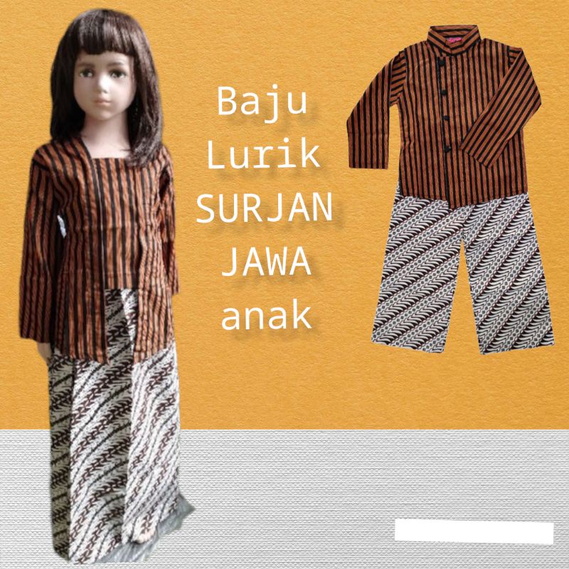 Jual baju adat lurik Surjan anak Laki dan Perempuan | Shopee Indonesia