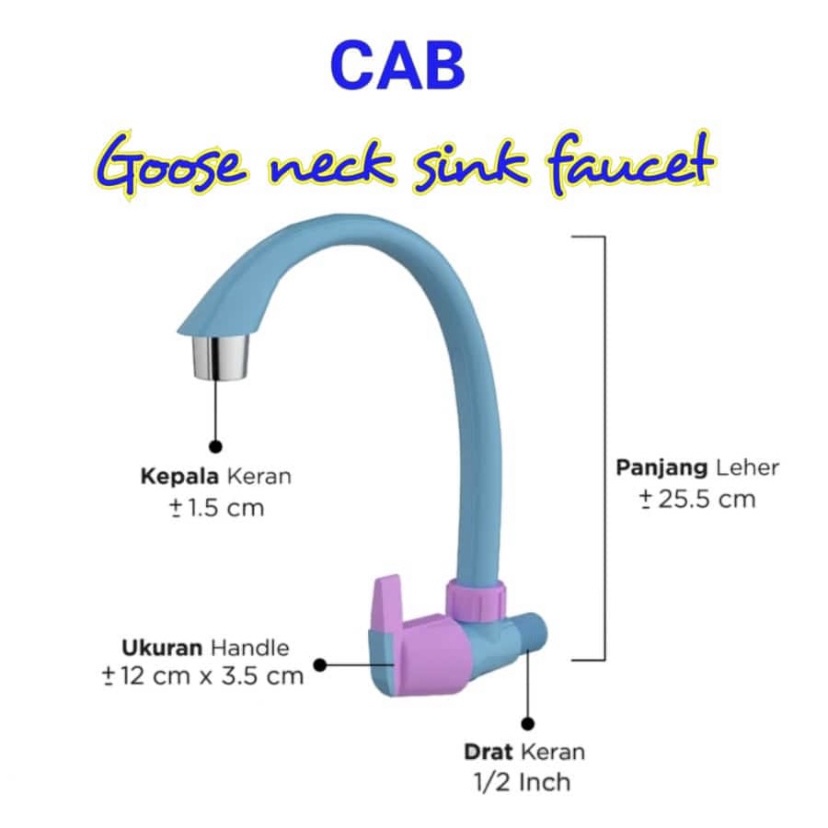 Jual Kran Angsa PVC CAB | Keran Cuci Piring | Kran Plastik Wastafel ...