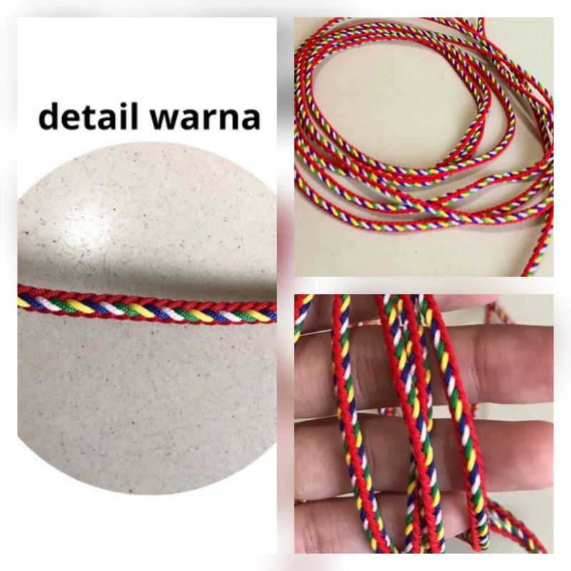 Jual TALI PANCARWARNA TALI 5 WARNA PER METER | Shopee Indonesia