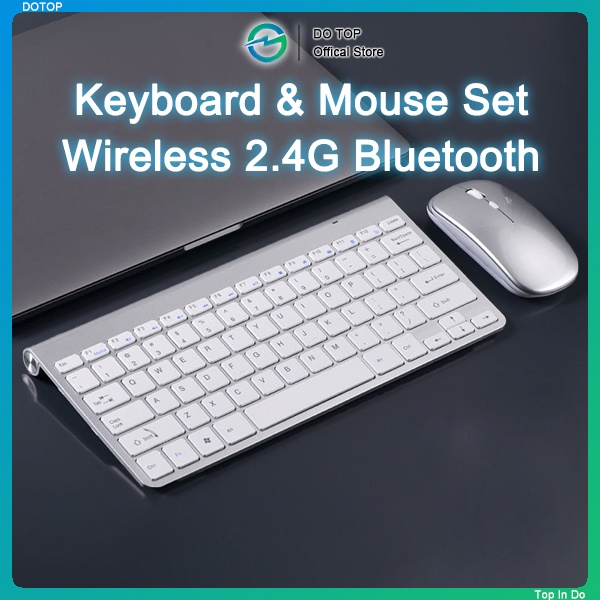 Jual Dotop™ Bluetooth Keyboard And Mouse Paket Tahan Air 2 4g Wireless Desain Ultrathin Silent