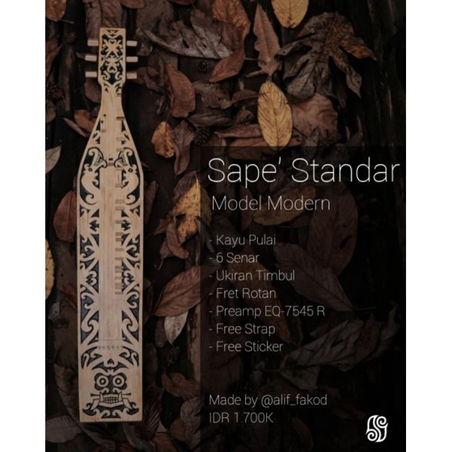 Jual Alat Musik Sape' (model modern, 6 senar) | Shopee Indonesia