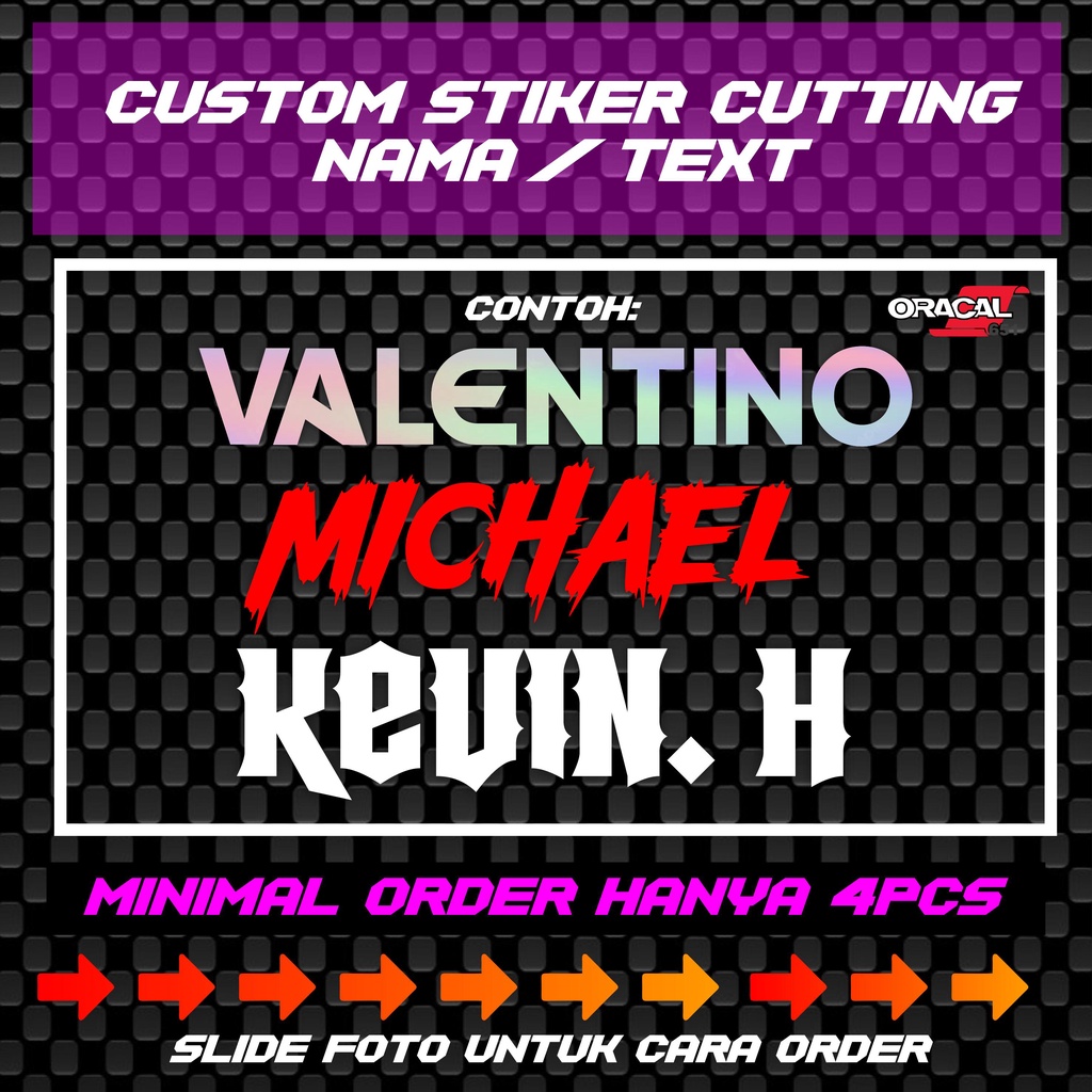 Jual STIKER CUTTING CUSTOM NAMA TULISAN TEKS STICKER AKSESORIS MOTOR ...