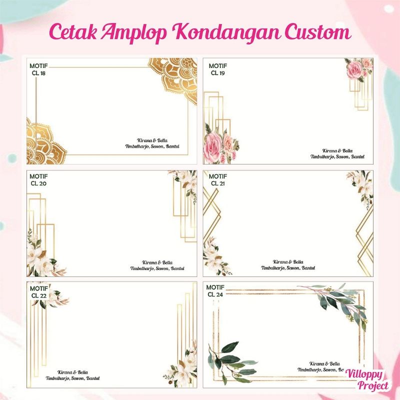 Jual (Isi 100 ) CETAK AMPLOP KONDANGAN CUSTOM NAMA AESTHETIC / AMPLOP ...