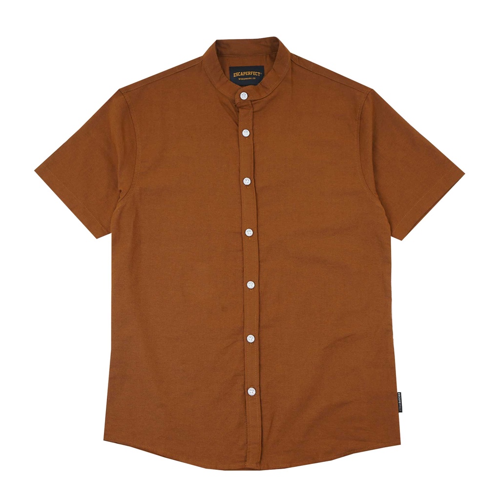 Jual Escaperfect Shirt Kemeja Pendek Basic -Brown | Shopee Indonesia