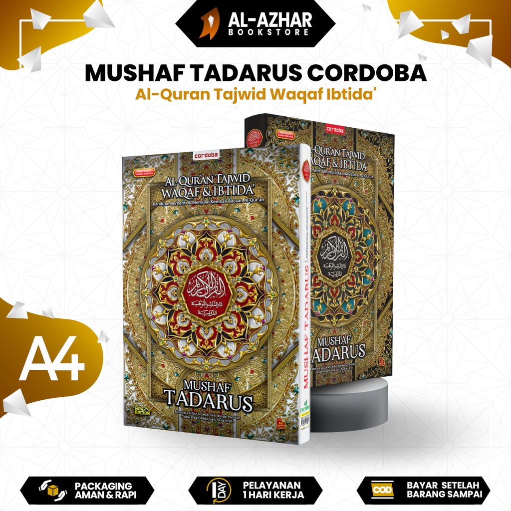 Jual Al Quran TADARUS Tajwid Warna Tilawah Waqaf Ibtida Ukuran Besar A4 ...