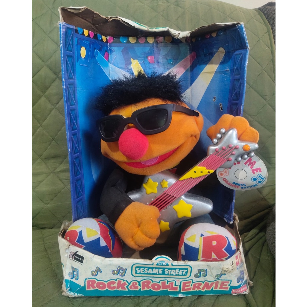 Jual Boneka Ernie Sesame Street Original Rock & Roll Ernie Fisher Price ...
