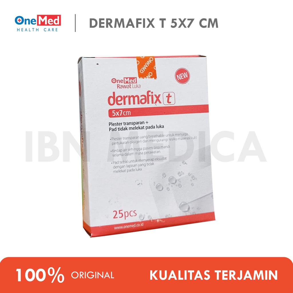 Jual ONEMED - Dermafix T Plester Luka Transparan Anti Air 5x7 cm ...