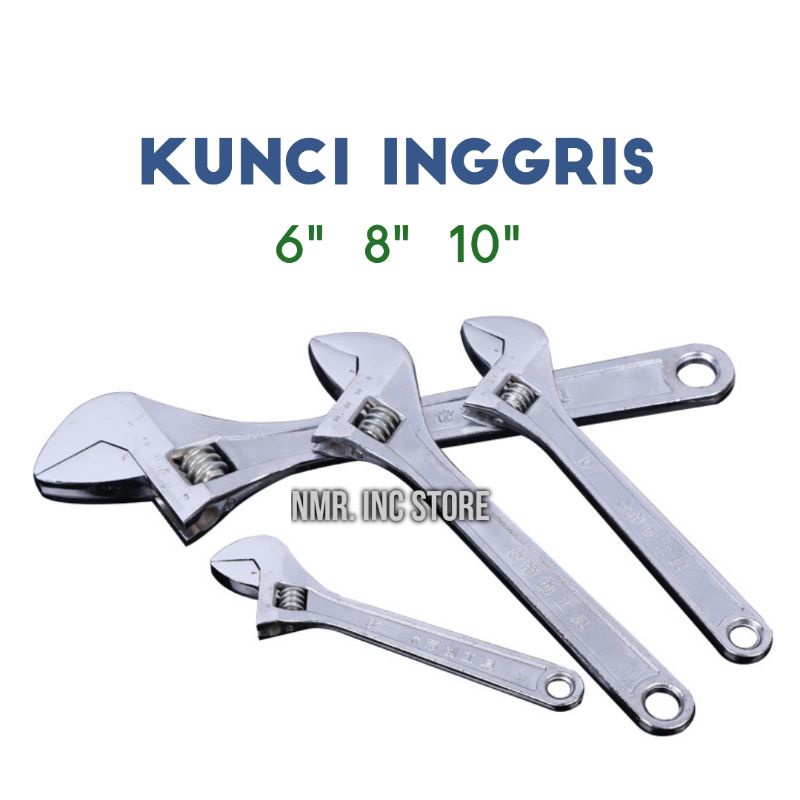 Jual Kunci Inggris 6 8 10 inch Adjustable Wrench Inci Kunci Bago ...